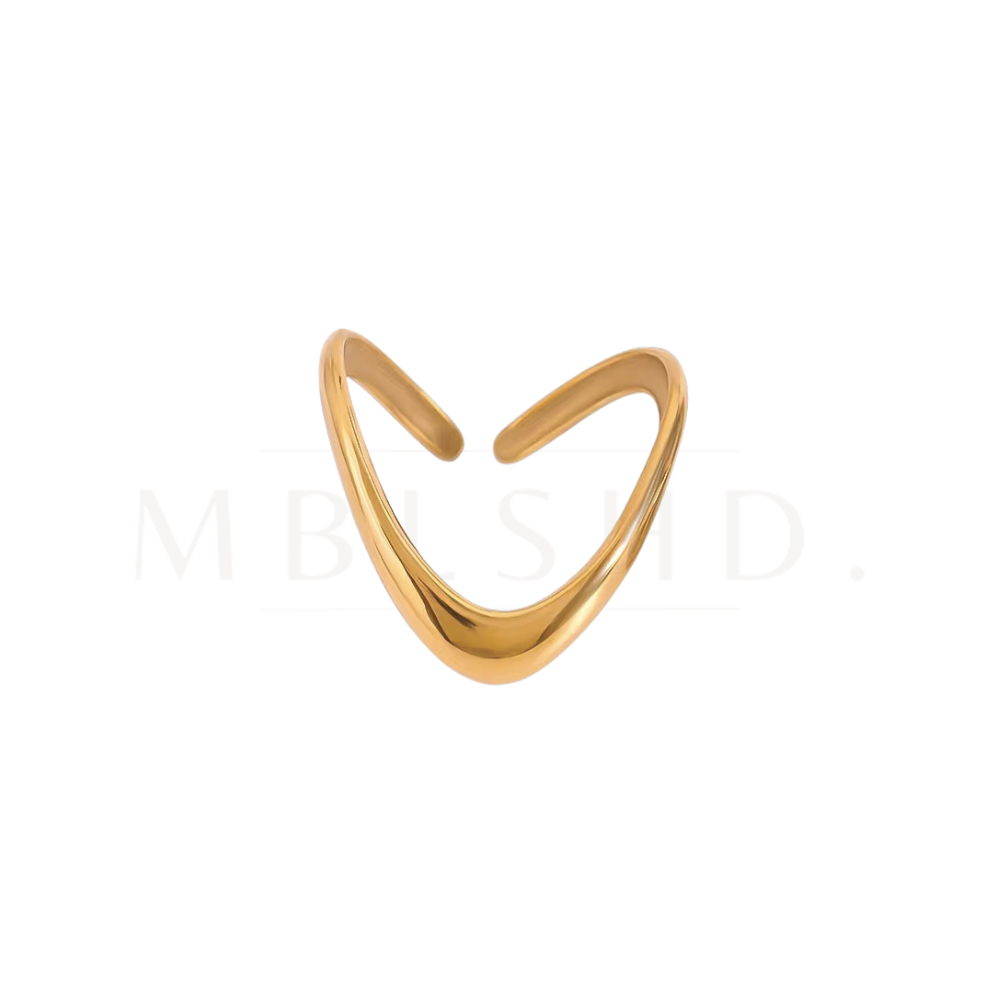 V Ring Gold – Embellished.co